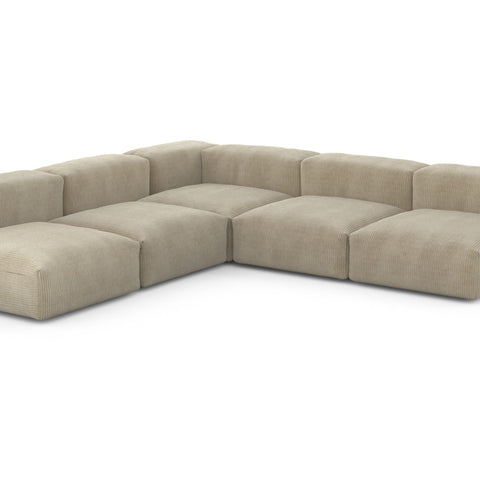 vetsak five module corner sofa 283x283 cord velours sand – vetsak®