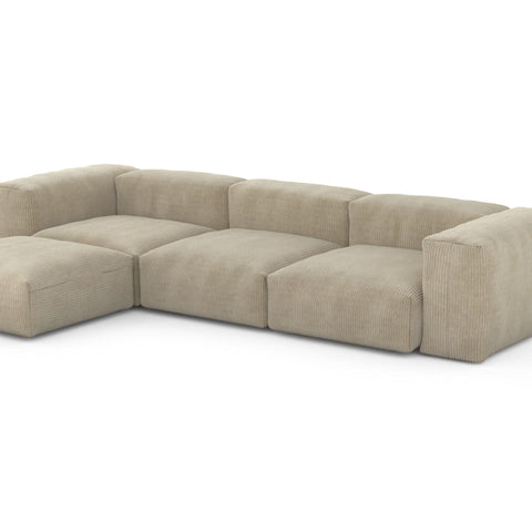 vetsak four module chaise sofa 314x199 cord velours sand – vetsak®