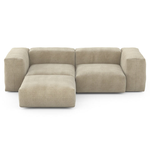 vetsak three module chaise sofa 230x199 cord velours sand – vetsak®