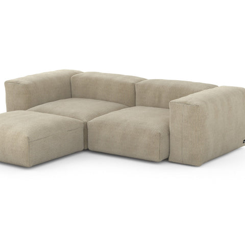 vetsak three module chaise sofa 230x199 cord velours sand – vetsak®