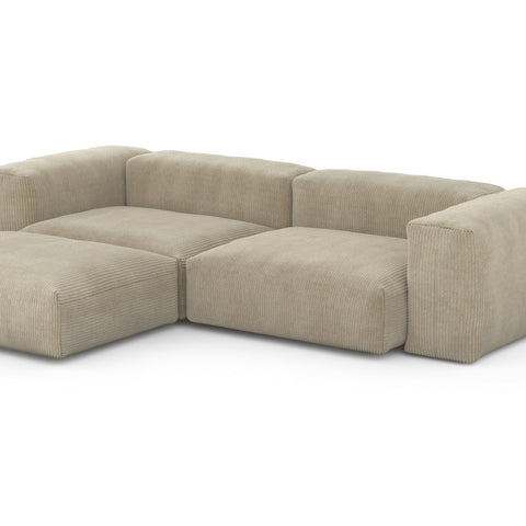 vetsak three module chaise sofa 272x199 cord velours sand – vetsak®