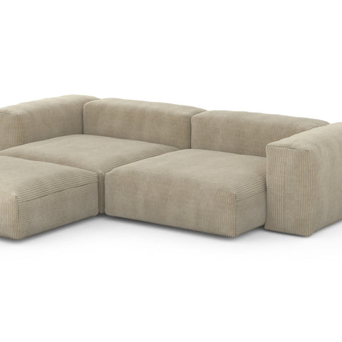 vetsak three module chaise sofa 272x220 cord velours sand – vetsak®