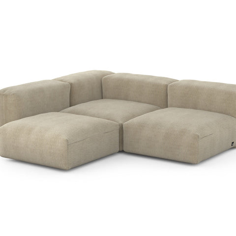 vetsak three module corner sofa 199x199 cord velours sand – vetsak®