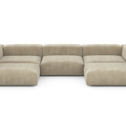 vetsak u shape sofa 377x199 cord velours sand – vetsak®